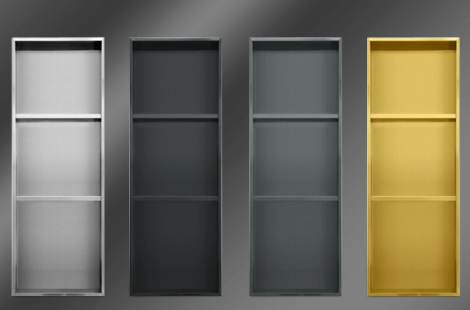 304 / 316 750mm Polished Stainless Steel Niche for Modern Bathrooms