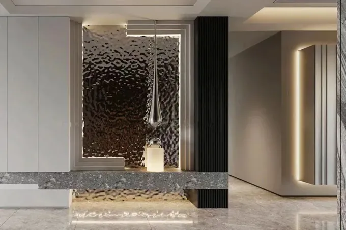 304 Golden Medium Water Ripple Stainless Steel PVD Coating Sheet