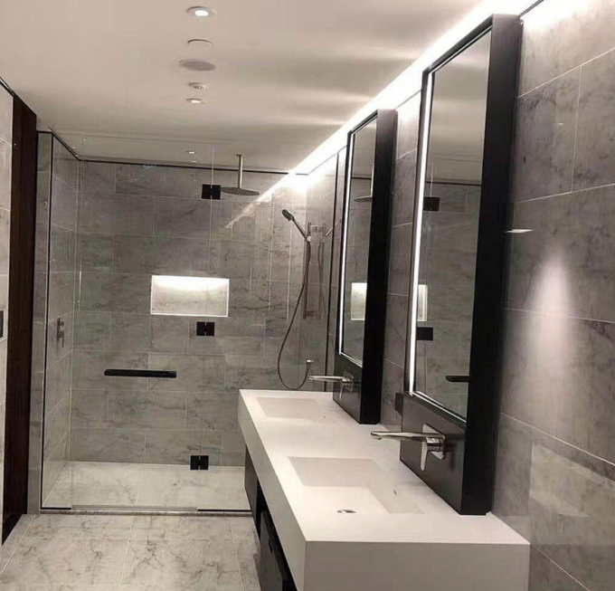 Matt Black Mirror Metal Frame , Stainless Steel Structural Framework