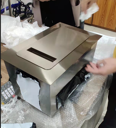 Stainless Steel Ice Well For Bar Hammered Champagne Finish