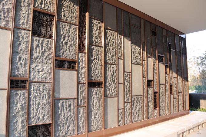 Faux Stone Wall Cladding And Installed Within Stainless Steel Frame ...